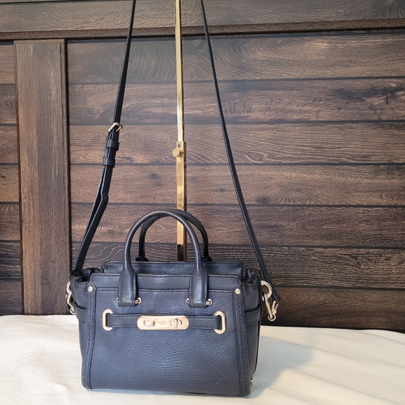 Coach | Bags | Coach Mini Swagger 2 Crossbody Handbag Blue And Gold ...